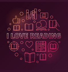 I love reading books greeting card design Vector Image