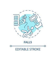 Fall detection concept icon Royalty Free Vector Image