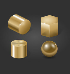 Gold metal forms Royalty Free Vector Image - VectorStock