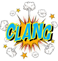 Word clang on comic cloud explosion background Vector Image