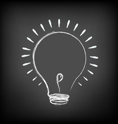 Light bulb with idea and creation symbol Vector Image