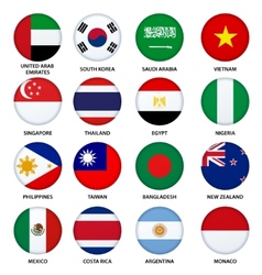 Round national flags world countries flag circles Vector Image