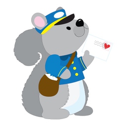 Cartoon postman holding mail and bag Royalty Free Vector