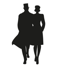 An old man with a cane silhouette Royalty Free Vector Image