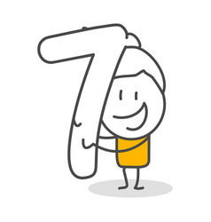 Stick figures numbers hand drawn doodle line art Vector Image