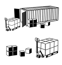 Boxes on the shelves Royalty Free Vector Image