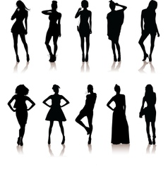 Fashion models in review a new collection Vector Image