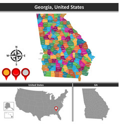 Map us state georgia Royalty Free Vector Image