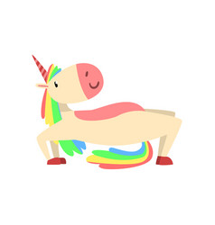 Funny unicorn in cow position fantasy beautiful Vector Image