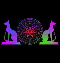 Wiccan symbol protection set mandala wicca Vector Image