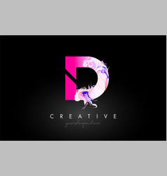 D letter logo with needle and thread creative Vector Image