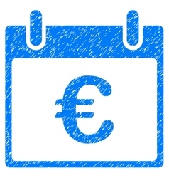 Euro calendar day grainy texture icon Royalty Free Vector