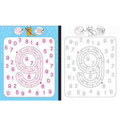 Maze number 7 Royalty Free Vector Image - VectorStock