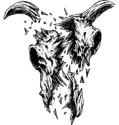 Suicide skull with gun and blood Royalty Free Vector Image