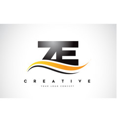 Ze z e letter logo design creative icon modern Vector Image