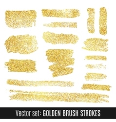 Gold glitter foil brush stroke golden Royalty Free Vector