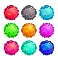 Funny cartoon round buttons Royalty Free Vector Image