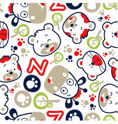 Funny animals cartoon with paper template Vector Image