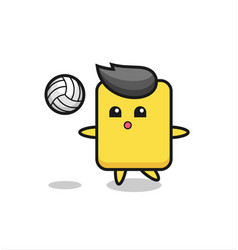 Character cartoon yellow card is playing Vector Image