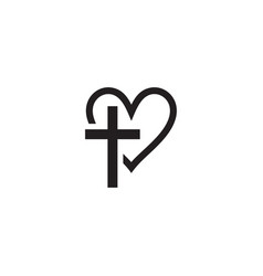 Jesus true love cross heart love Royalty Free Vector Image