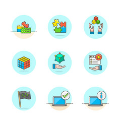 Set multicolor computer programming icons Vector Image