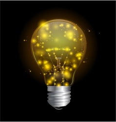 Light bulb and magic lights Royalty Free Vector Image