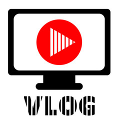Popular vlog logo flat style Royalty Free Vector Image