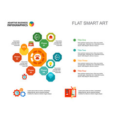 Cycle chart with four elements template Royalty Free Vector