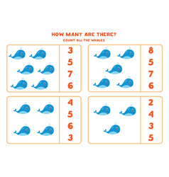 Counting game for kids how many wild animals are Vector Image