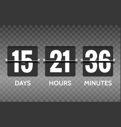 Countdown timer white color mechanical scoreboard Vector Image