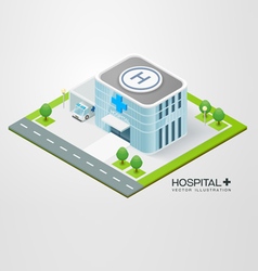 Isometric hospital icon building city infographic Vector Image