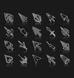 Mouse cursor simple flat color icons set Vector Image