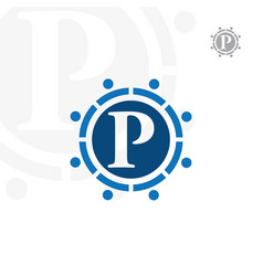 Letter h aitch haitch business people silhouette Vector Image