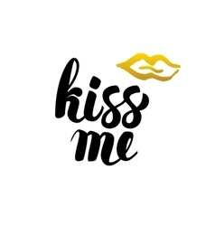 Love label sticker a kiss a message red lips Vector Image