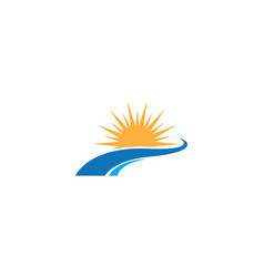 Sun and leaf wellness life health logo icon Vector Image