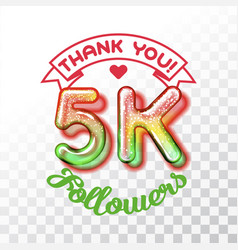 Thank you 5k followers Royalty Free Vector Image