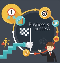 Business Concept Stairway to Success Frame Vector Image