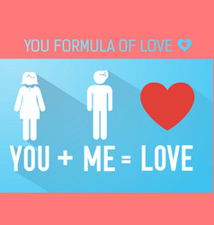 Love formula concept Royalty Free Vector Image