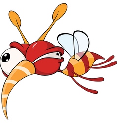 Cartoon of red fly insect Royalty Free Vector Image