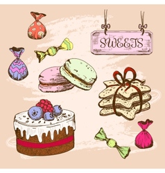 Seamless pattern with sweet Royalty Free Vector Image