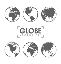 Simple linear icon set representing global Vector Image