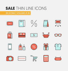 Coding and programming line art thin icons Vector Image