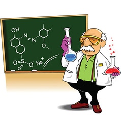 Funny teacher women in blue suit cartoon Vector Image