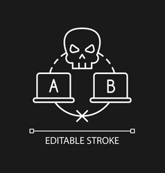 Sniffing attack white linear icon for dark theme Vector Image