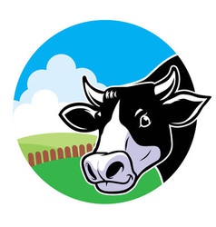 Cow with milk splash background Royalty Free Vector Image