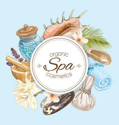 Tropic style spa banner Royalty Free Vector Image