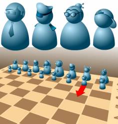 Chess figures on board Royalty Free Vector Image