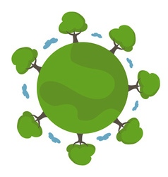 Cartoon earth with trees Royalty Free Vector Image