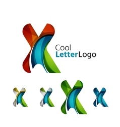 Set abstract x letter company logos business Vector Image