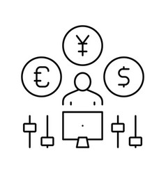 Bold currency signs set with names Royalty Free Vector Image